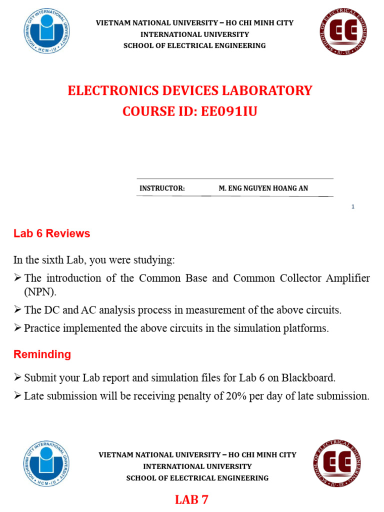 ED Lab7 | PDF | Amplifier | Information And Communications Technology