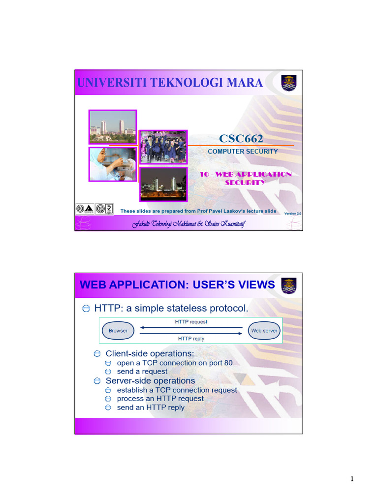 10a - Web Security | PDF | Http Cookie | World Wide Web