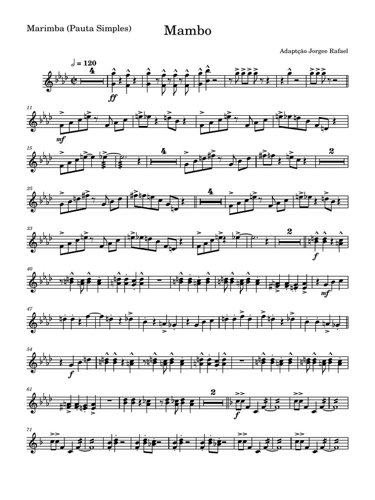 Marimba Sheet Music for Musicians | PDF