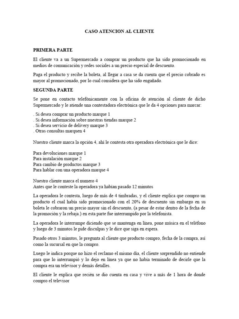 TAREA_RECLAMO_DE_CLIENTE | PDF | Servicio al Cliente | Business