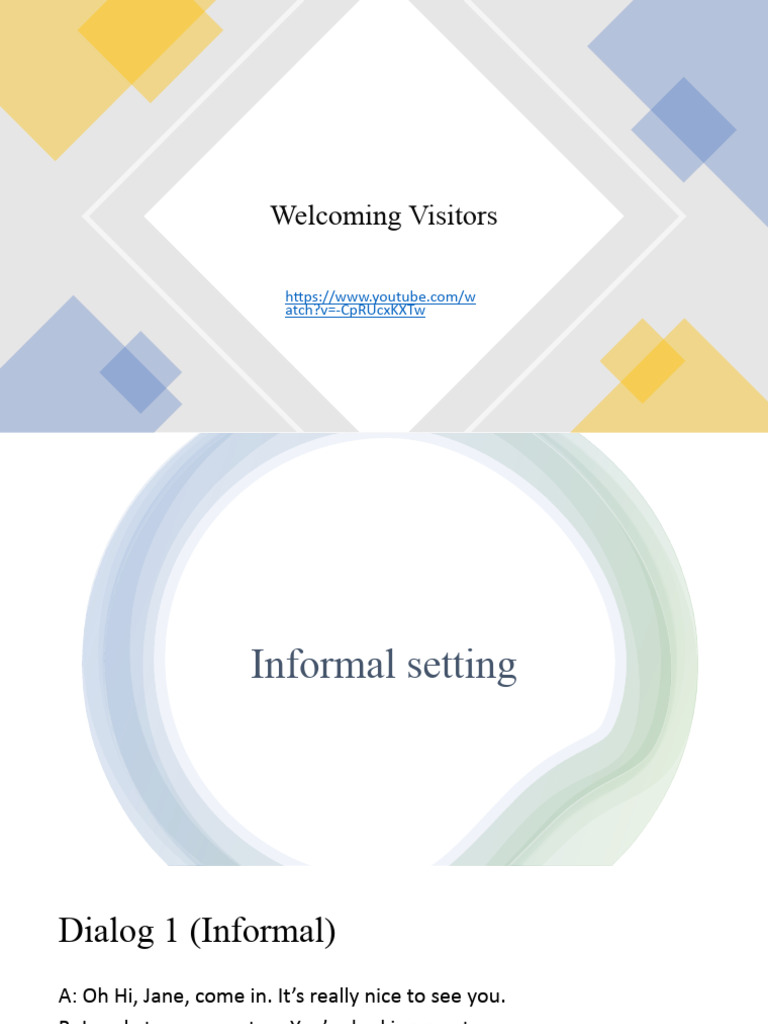 Informal vs Formal Visitor Dialogs | PDF
