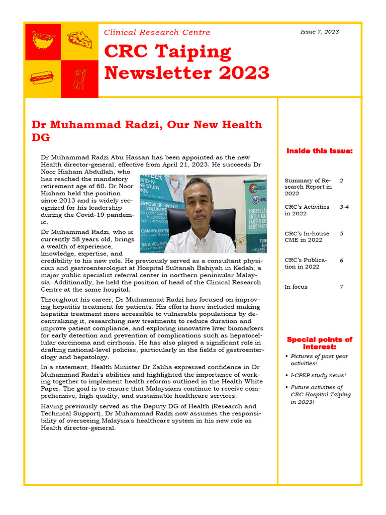 Newsletter CRC Hospital Taiping 2023 | PDF | Clinical Trial | Clinical ...