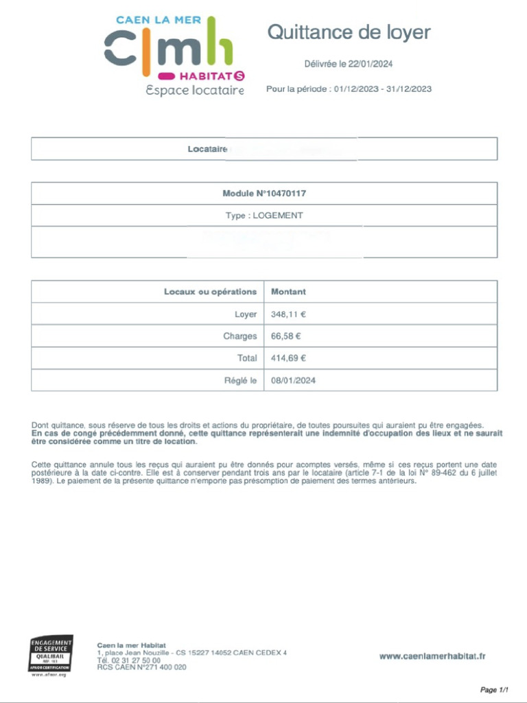 Quittance Loyer | PDF