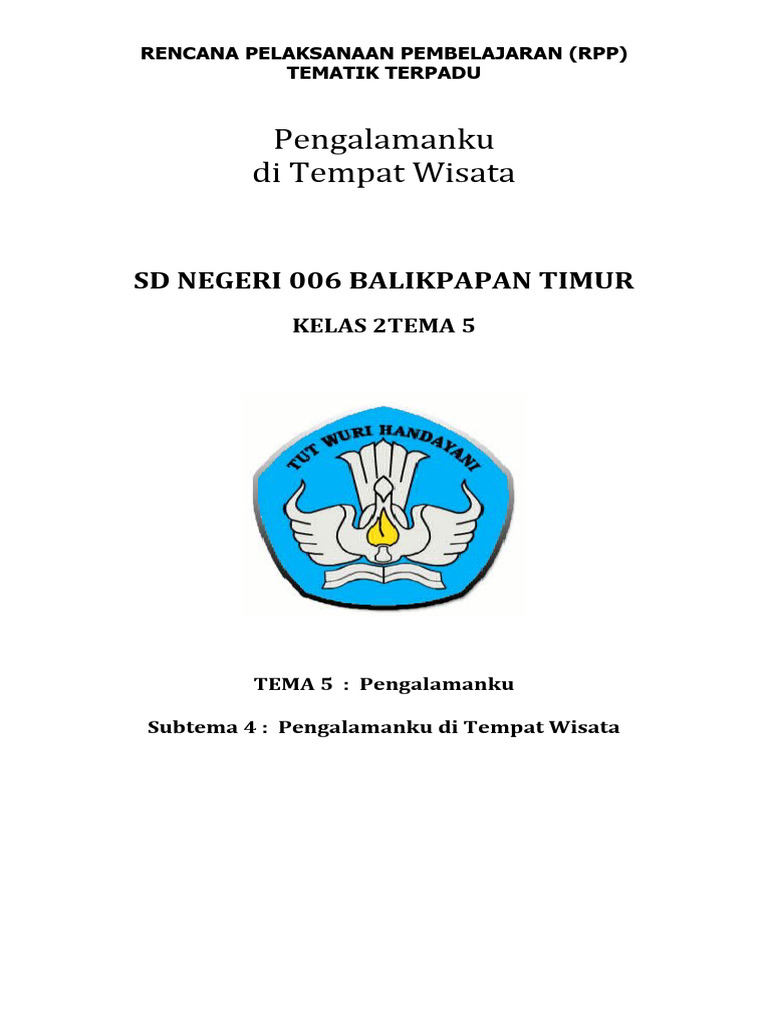 RPP Kelas 2 Tema 5 | PDF