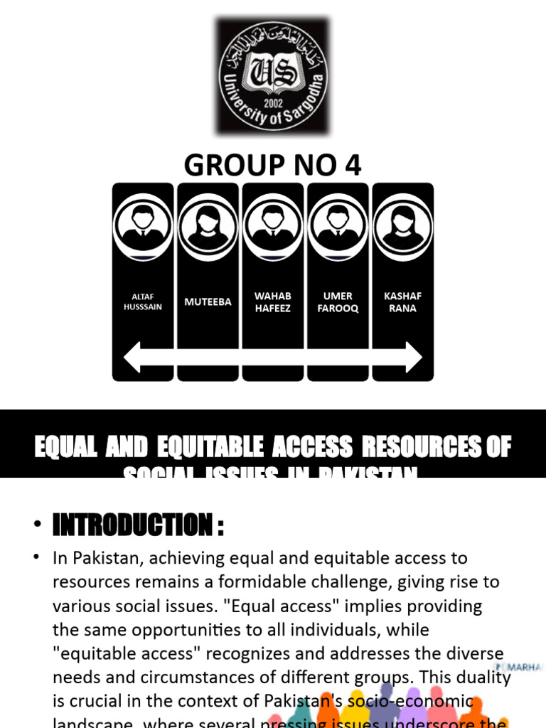 Equal and Equitable Access Resources of Social Issues by Altaf, Muteeba, Wahaab, Khahsaf R, Umar ...