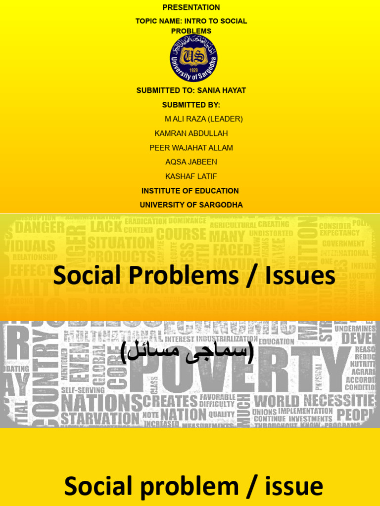 Introduction To Social Problems, GP 1, Wajahat, Kamran, Ali Raza Aqsa, Kashaf | PDF | Health ...