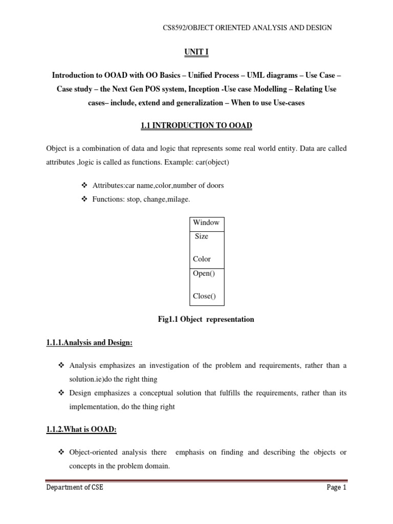 3.unit 1 | PDF | Use Case | Class (Computer Programming)