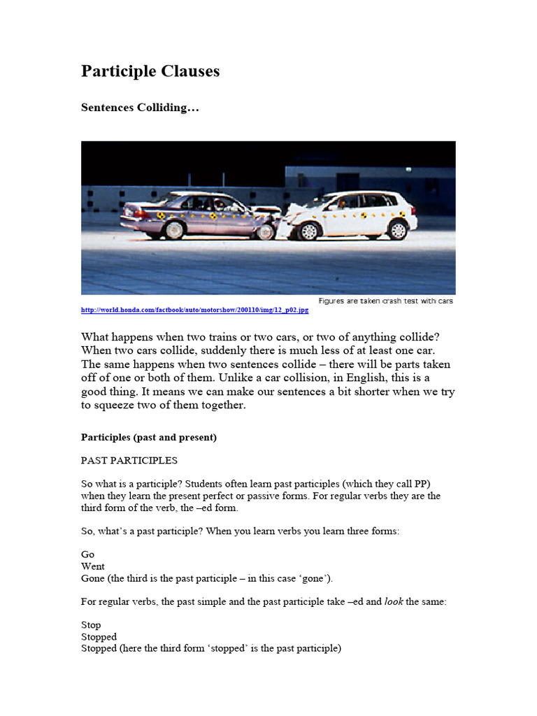 Participle Clauses Updated | PDF | Verb | Sentence (Linguistics)