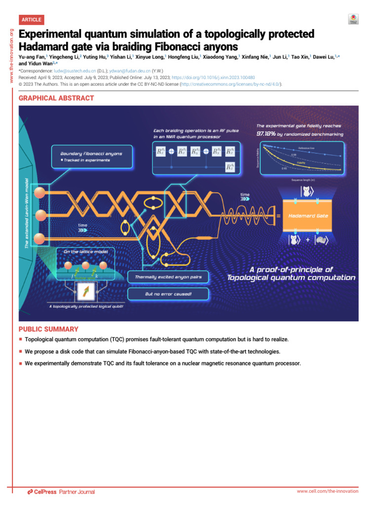 Experimental Quantum Simulation of A Topologically Protected Hadamard ...