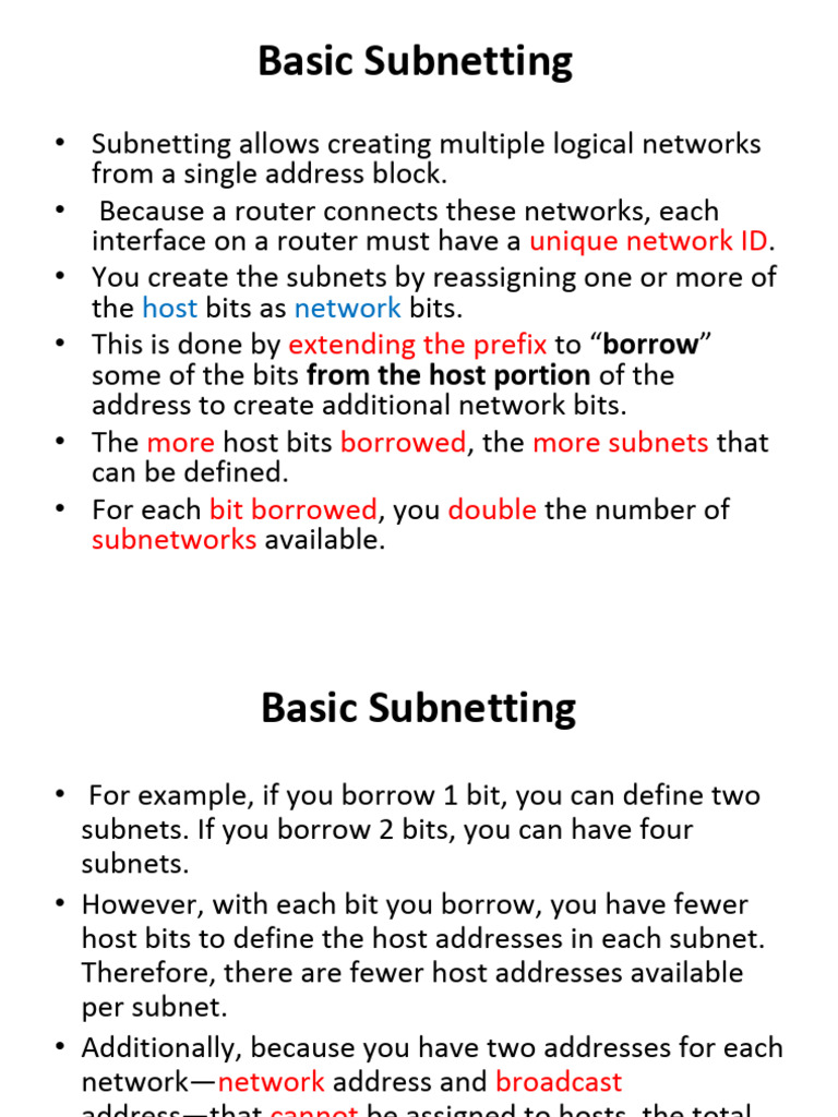 Lecture 7 Subnetting | PDF | Internet Protocols | Computer Science