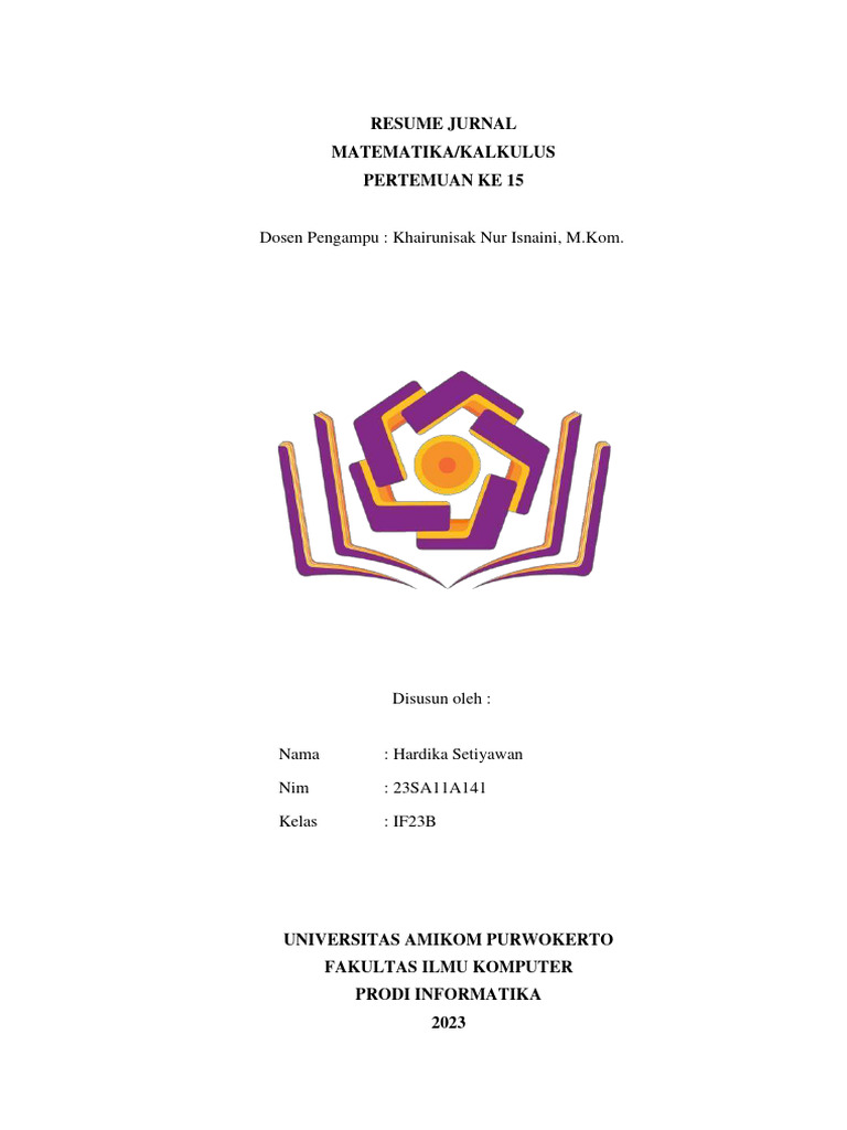 IF23B - 23SA11A141 - Hardika Setiyawan - Kalkulus | PDF