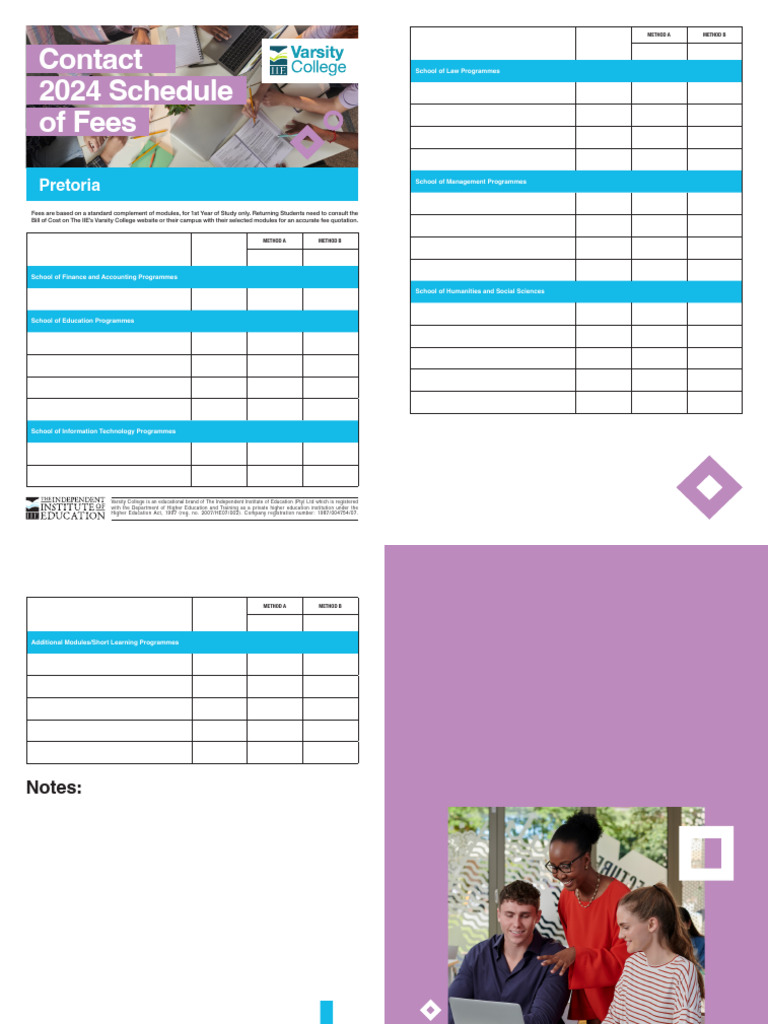 VC 2023 2024 Contact Schedule-Of Fees Pta r5 | PDF