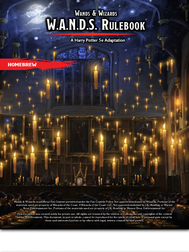 Wands & Wizards - A Harry Potter 5e Adaptation v1.4 - GM Binder ...