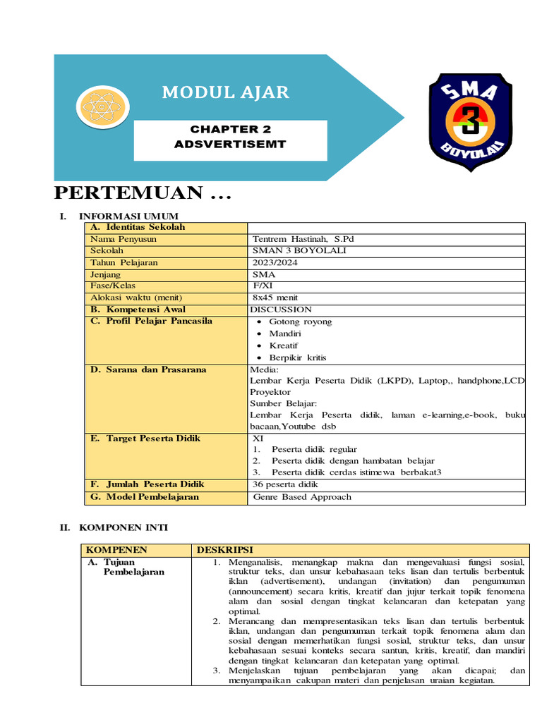 Modul 2 Adsvertisement Bahasa Inggris | PDF | Karier & Perkembangan | Ilmu Sosial
