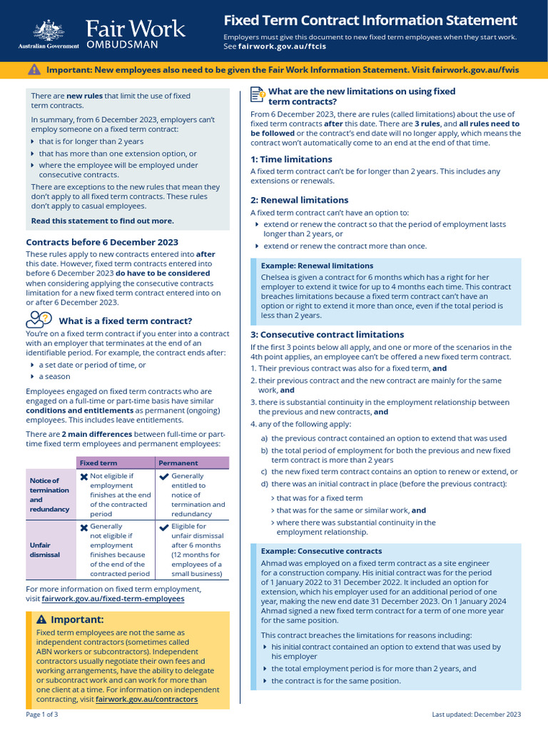 Fair Work Contracts | PDF | Employment | Mediation