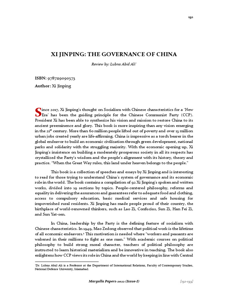 Xi Jinping's Governance Philosophy | PDF | Xi Jinping | China