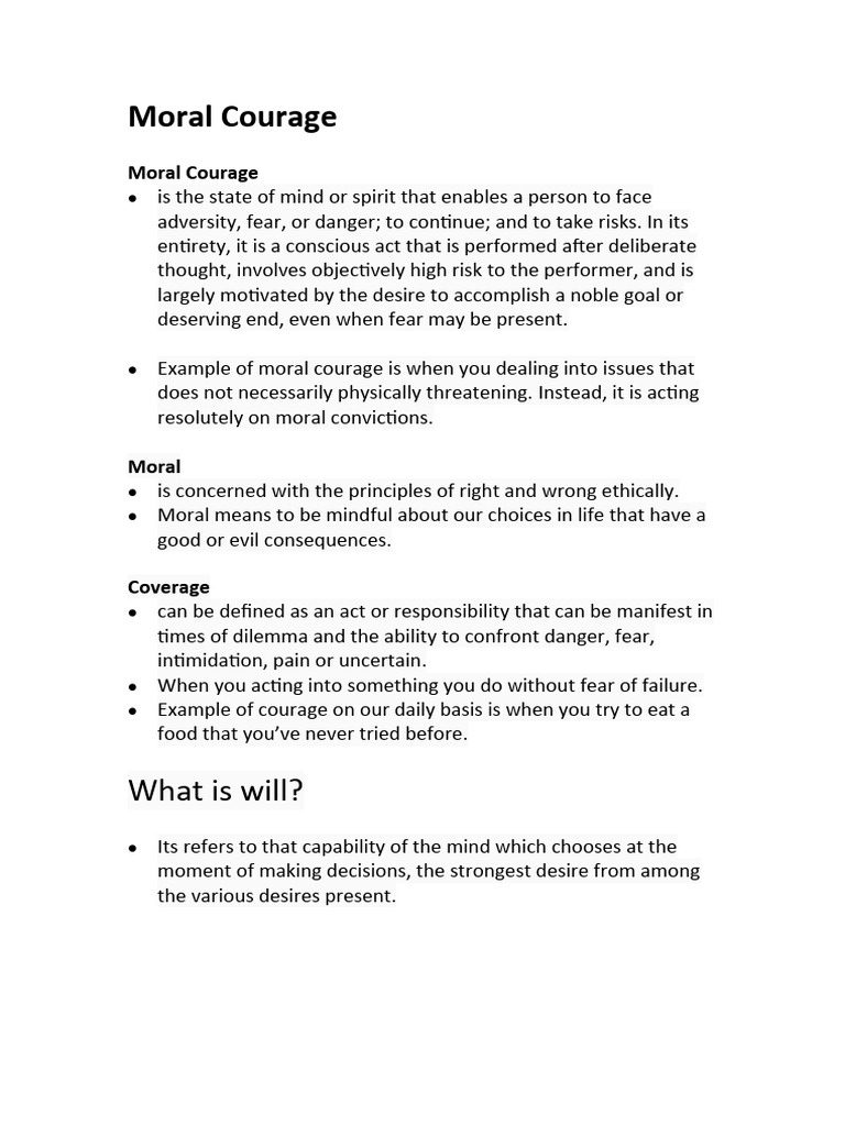 Moral Courage Reviewer Group 3 | PDF | Free Will | Determinism