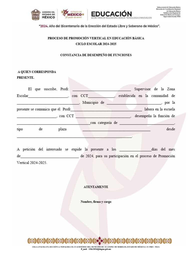 constancia para promocion | PDF