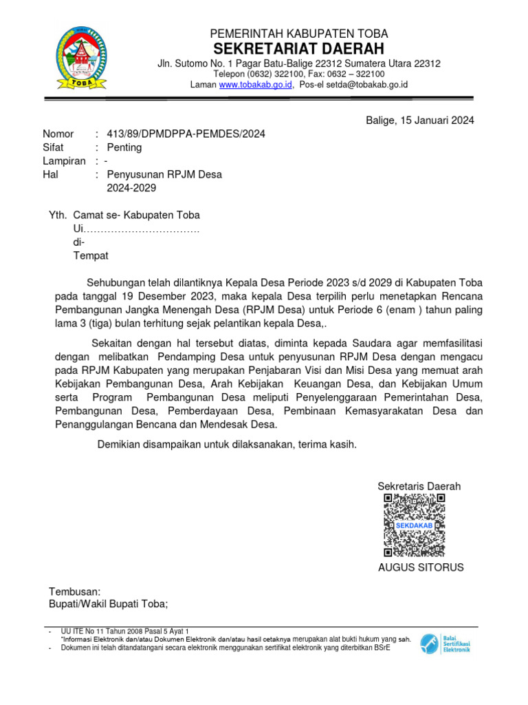 Penyusunan RPJMDes Signed | PDF