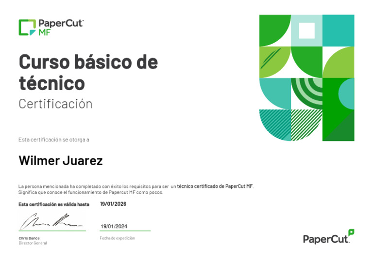 PaperCut MF - Tech Foundation - Certificate - Spanish | PDF