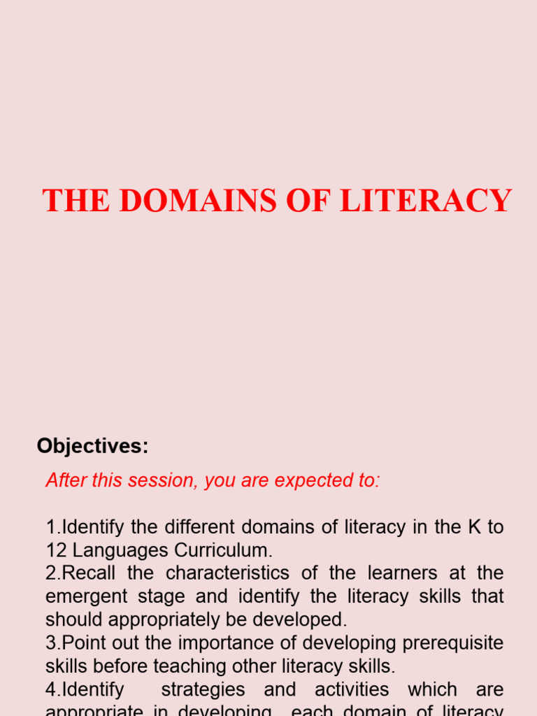 K-12 Literacy Domains Overview | PDF | Literacy | Syllable