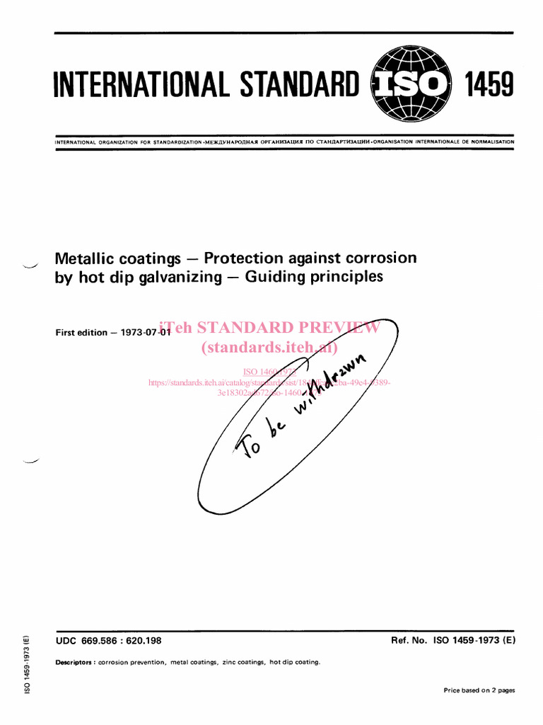 Iso 1459 1973 | PDF | International Organization For Standardization ...