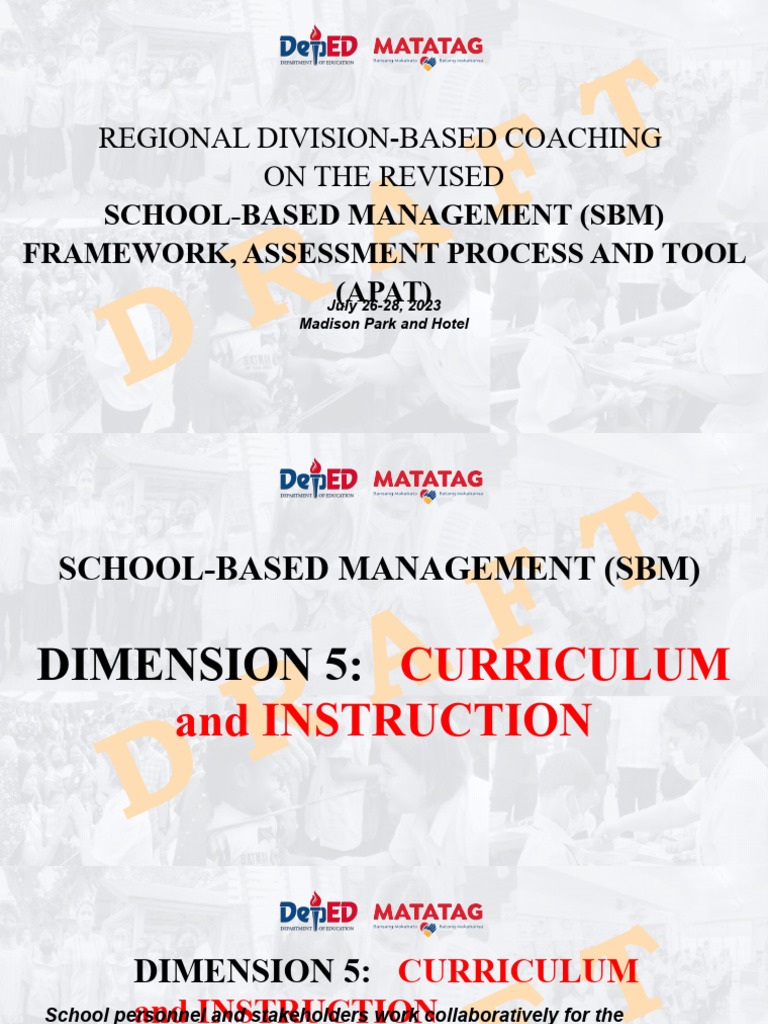 SBM Dimension5 CURRICULUM Session 6 | PDF | Educational Assessment ...