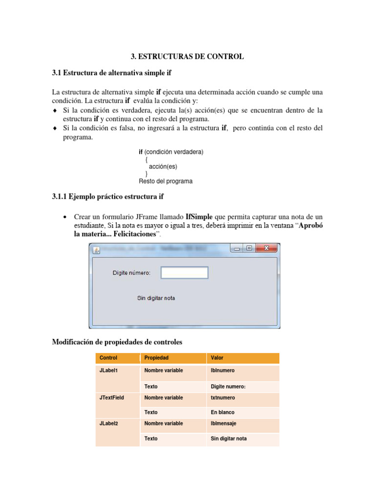 Estructuras de Control Java | PDF | Programa de computadora | Programación