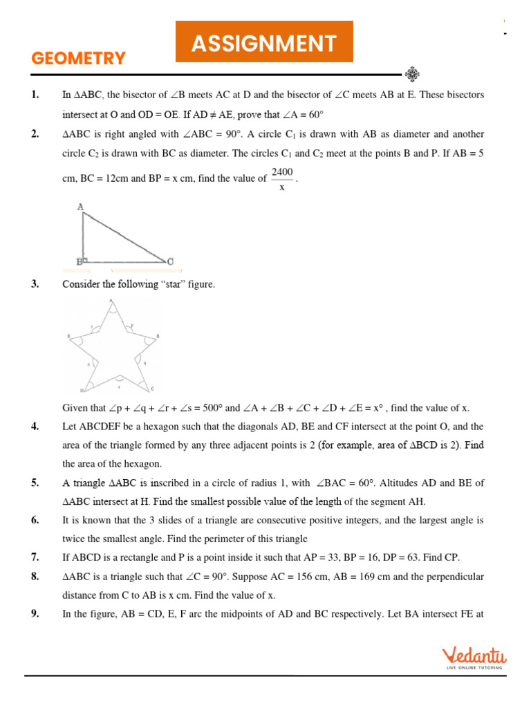 Goemetry 1 Revision Asssignment 2 | PDF | Triangle | Area