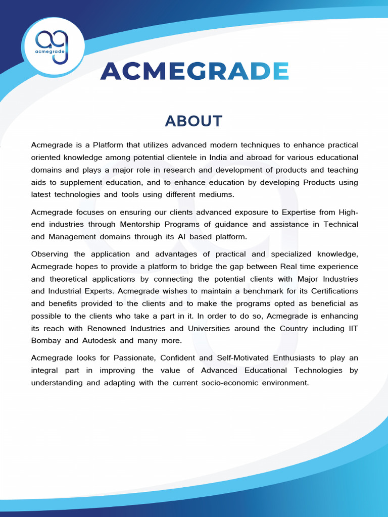 Acmegrade Placement Proposal With Job Description-'24 | PDF | Educational Technology | Learning