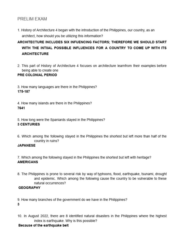 HOA QUIZ Finals | PDF | Philippines | Manila