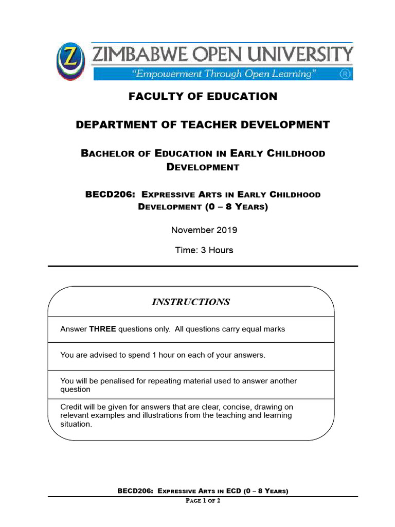 Expressive Arts in Early Childhood ECD | PDF