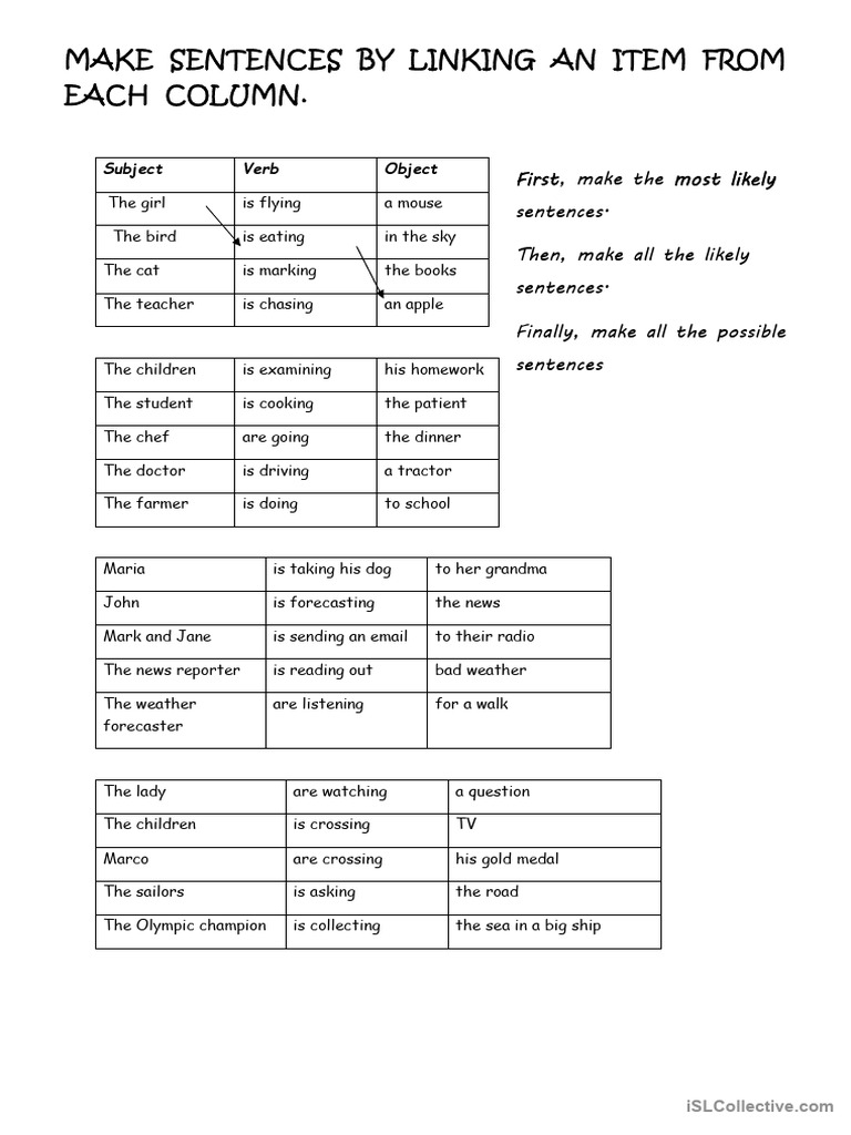 Making Simple Sentences. | PDF
