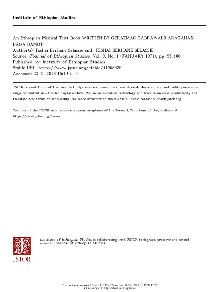 Tsehai A Ethiopian Medical Text Book | PDF