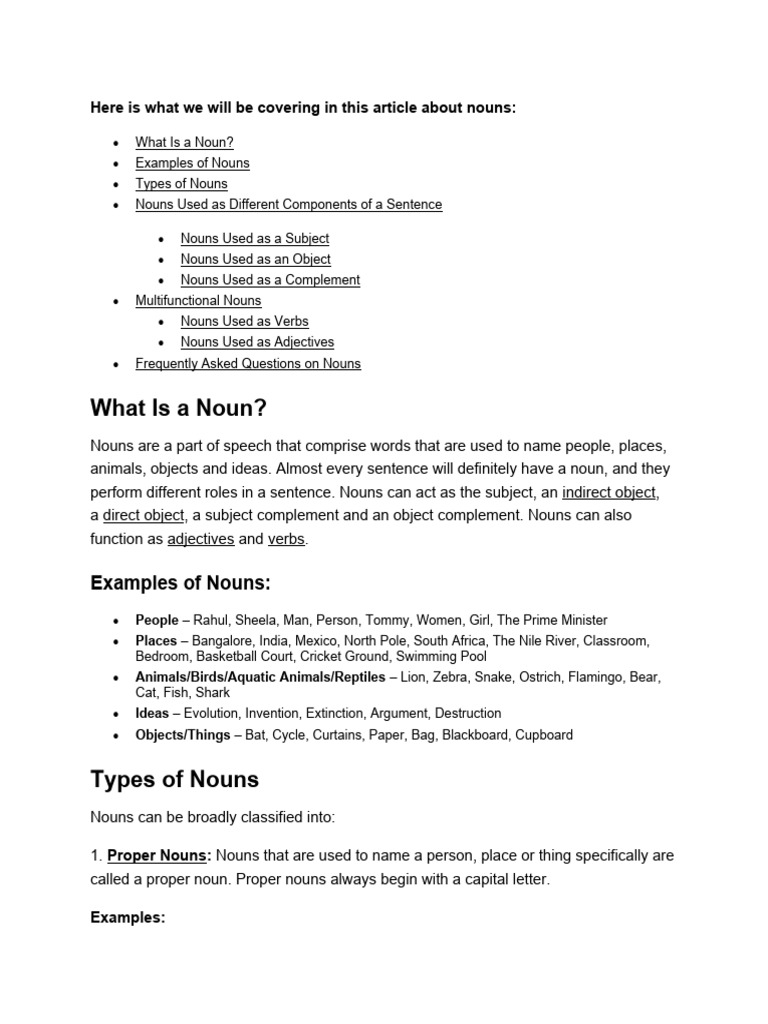 Noun and The Meaning. | PDF | Noun | Adjective