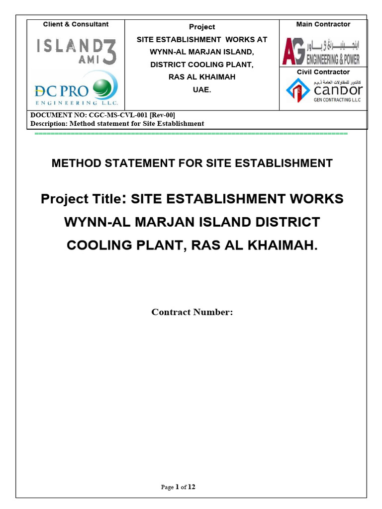 Method Statement For Site Establishment | PDF | Quality Assurance ...