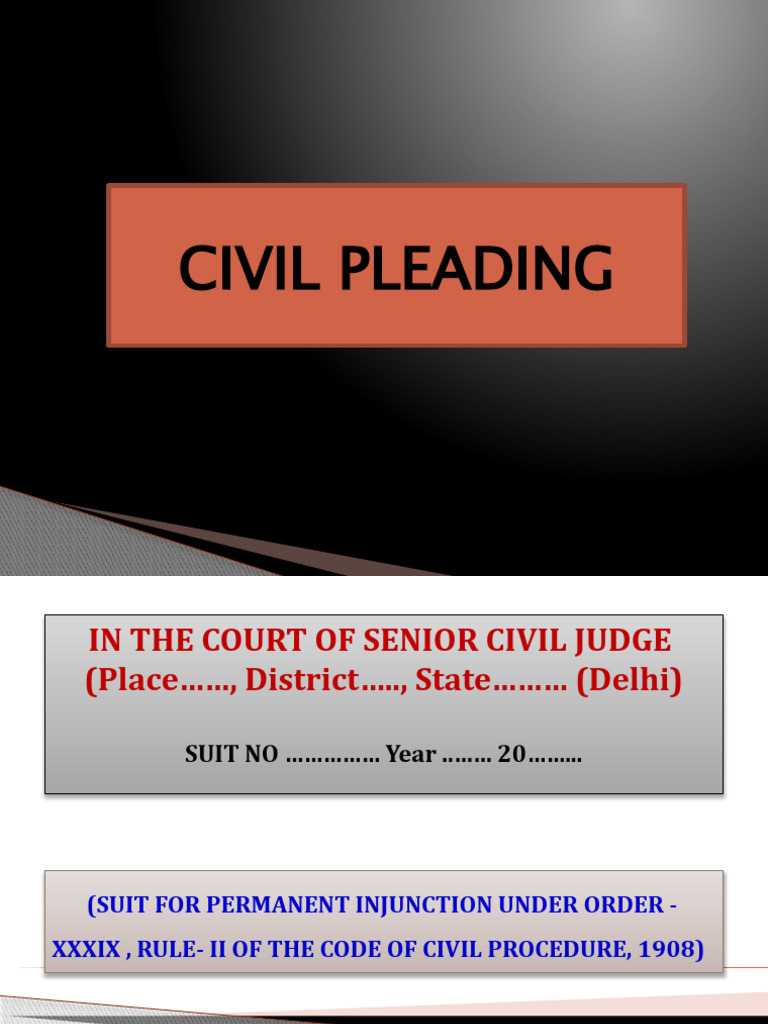 Draft Suit For Permanent Injuction | Download Free PDF | Lawsuit ...