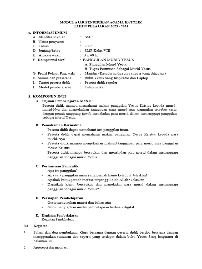 Modul Ajar Bab 2 Kelas 8 | PDF