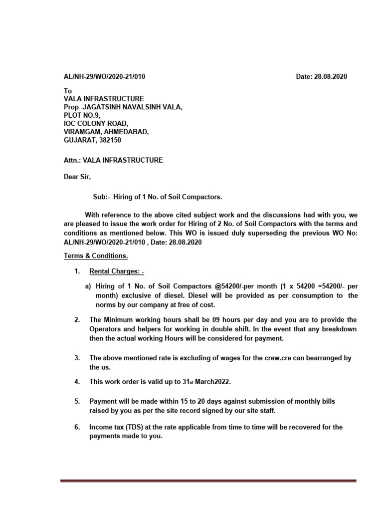 Soil Compactor Rental Agreement | PDF | Arbitration | Taxes