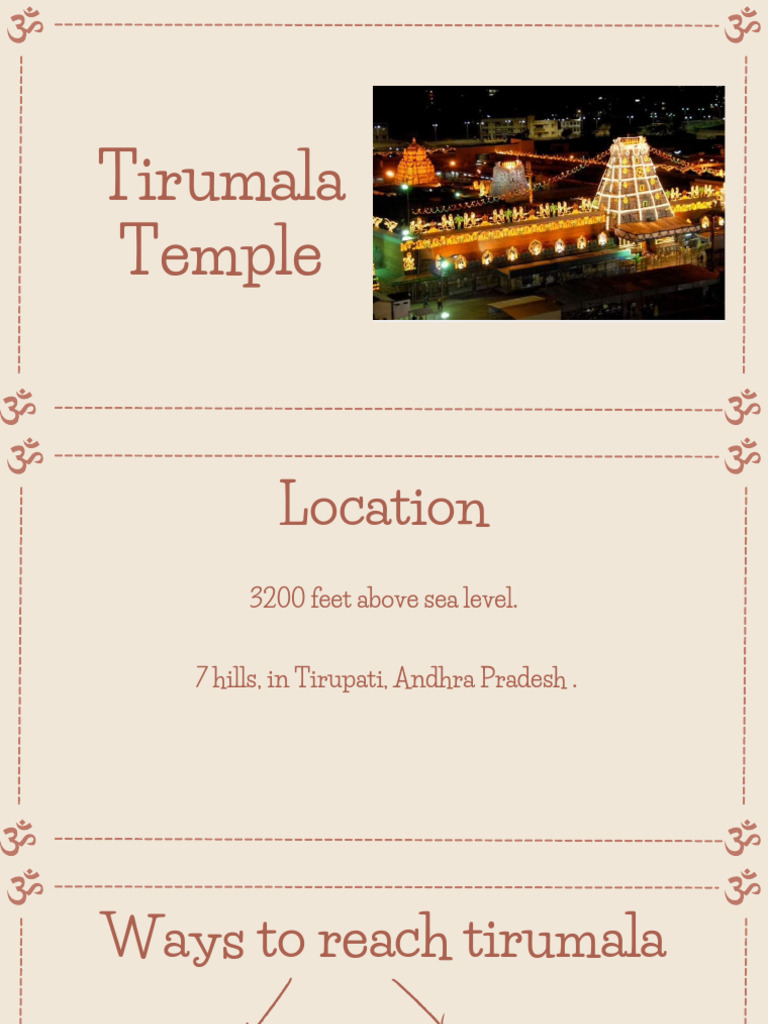Tirumala Temple | PDF | Theistic Indian Philosophy | Monotheistic Religions