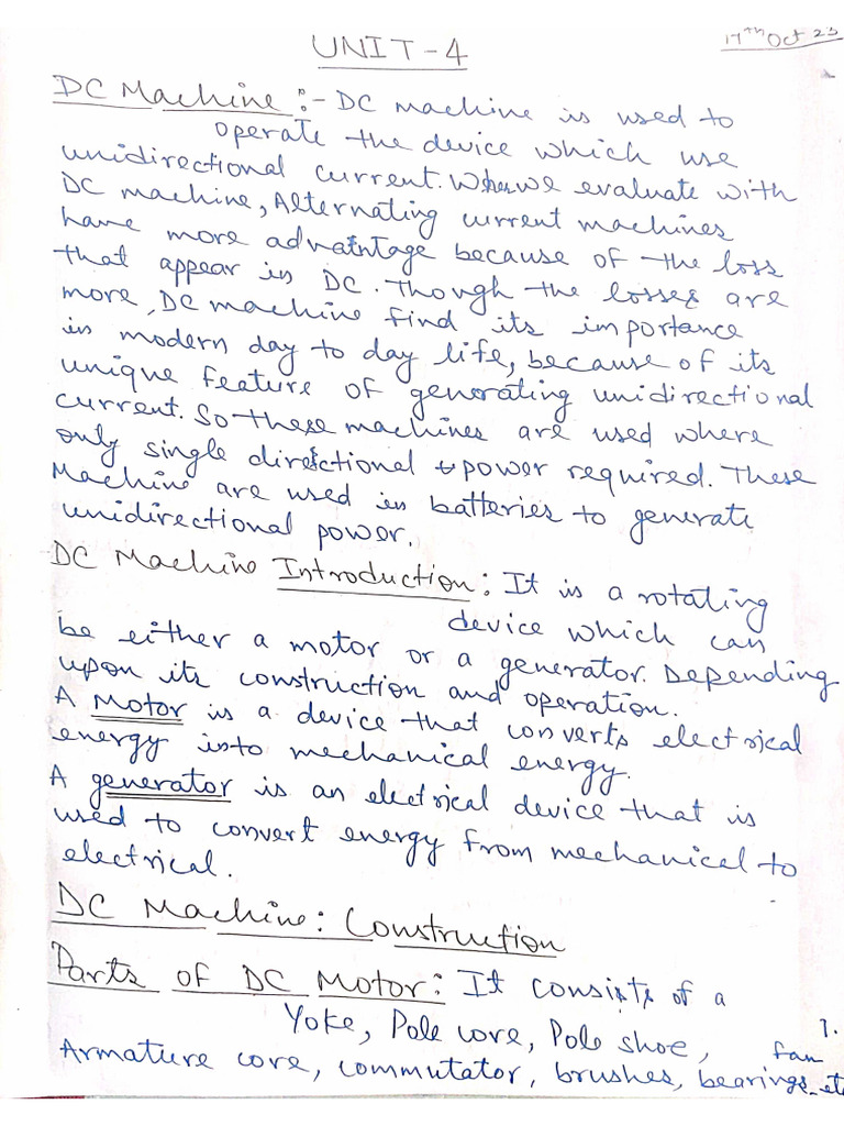 UNIT 4 - DC Machines | PDF