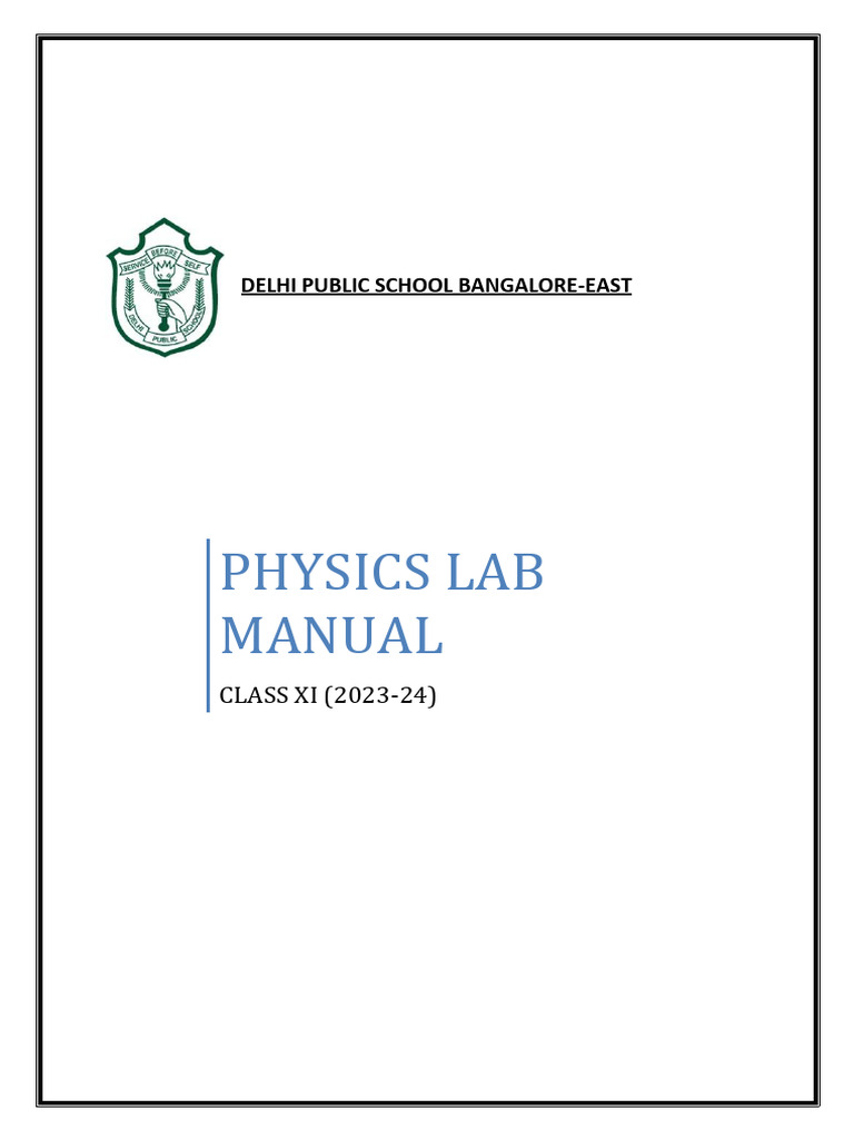 Class 11 Physics Lab Manual 2023-2024 | PDF | Weighing Scale | Weight