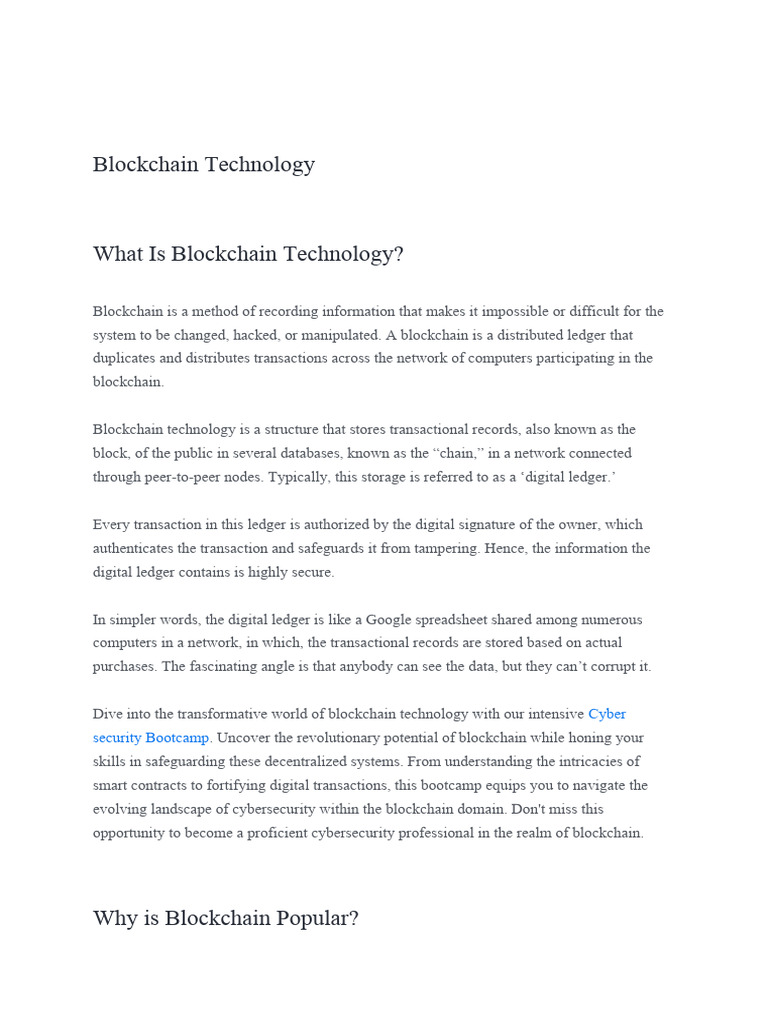 Blockchain Technology | PDF | Public Key Cryptography | Key (Cryptography)