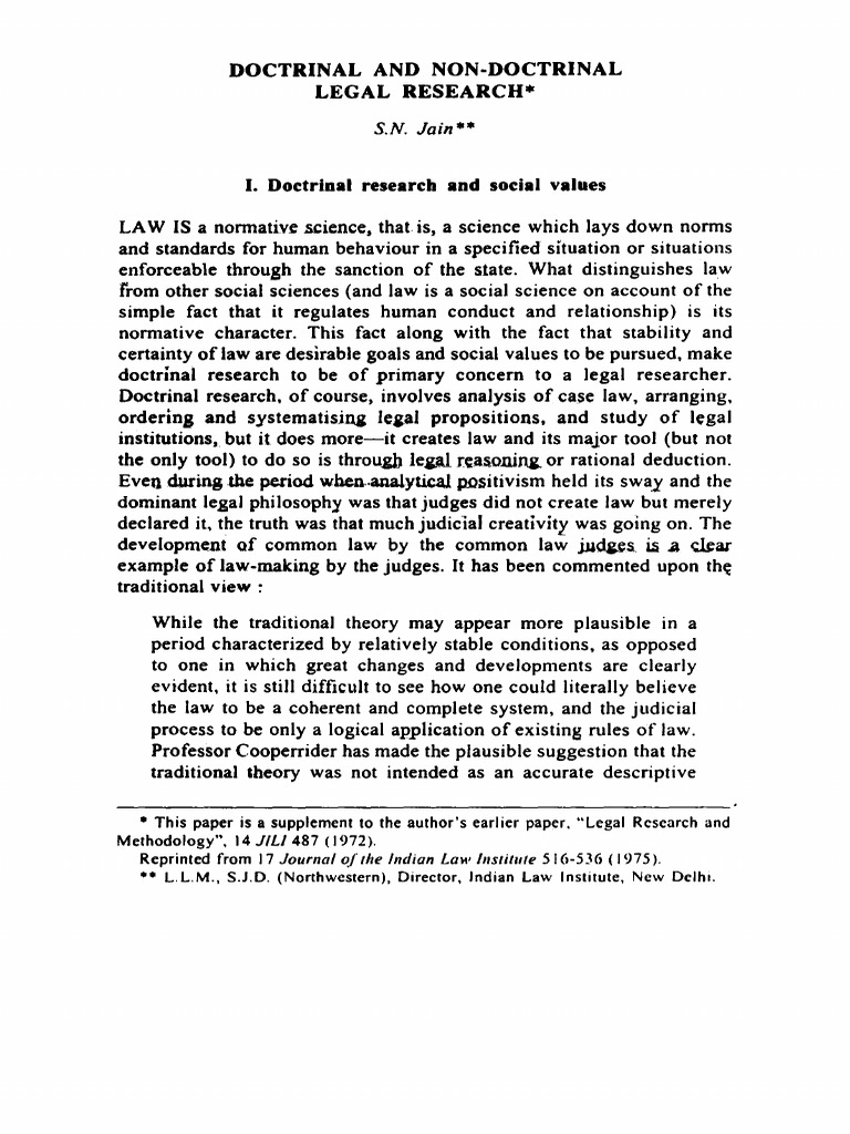 Doctrinal and Non Doctrinal Legal Resear | PDF