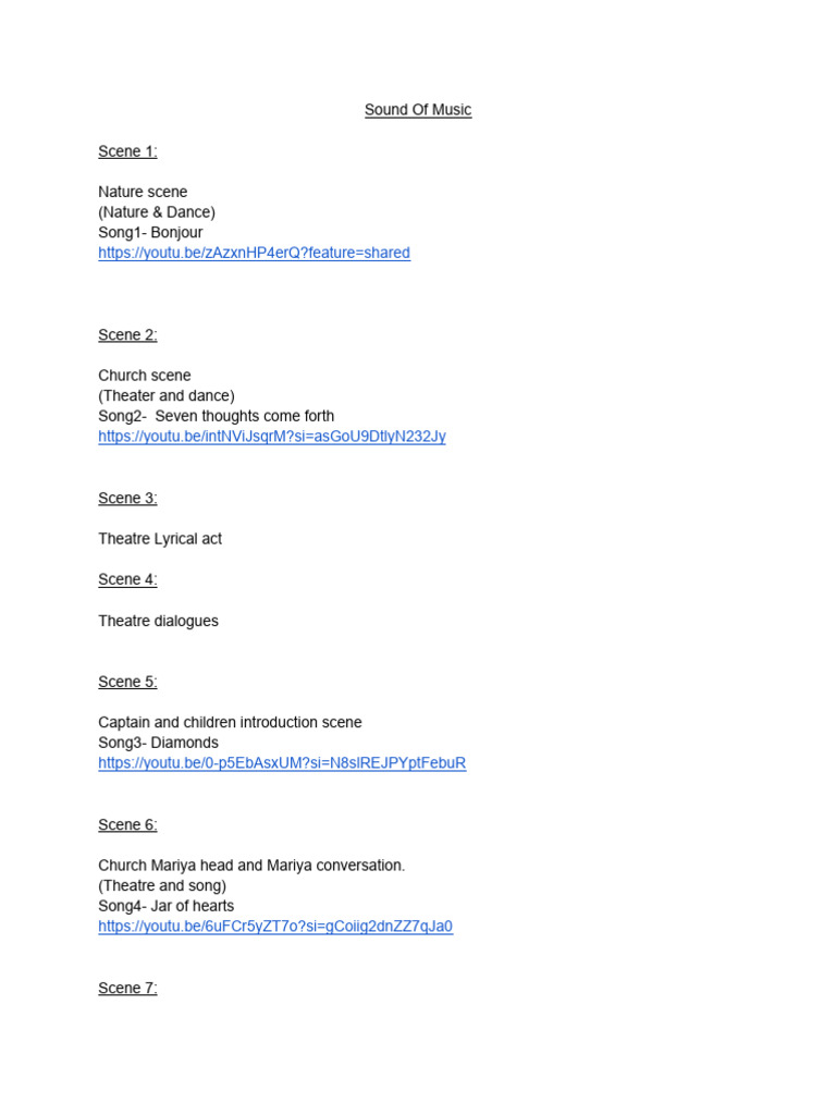 Sound of Music Screenplay | PDF