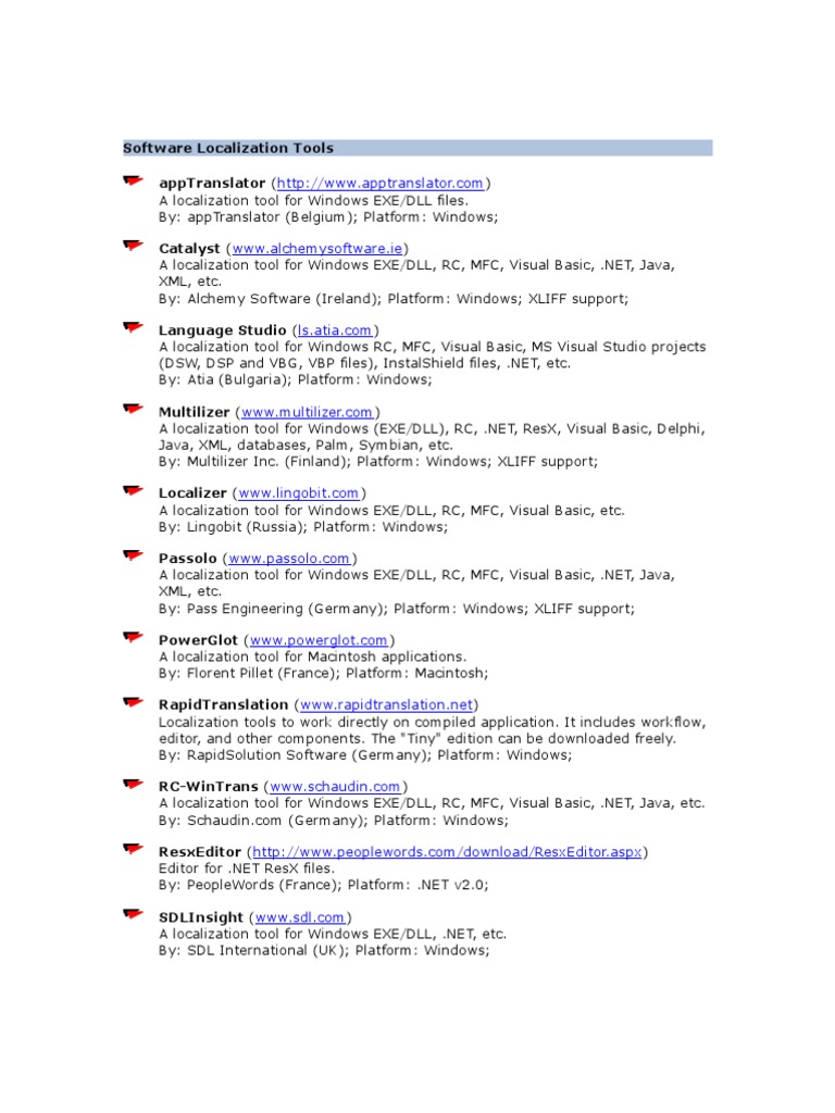 Software Localization Tools | PDF | Software Development | Software ...