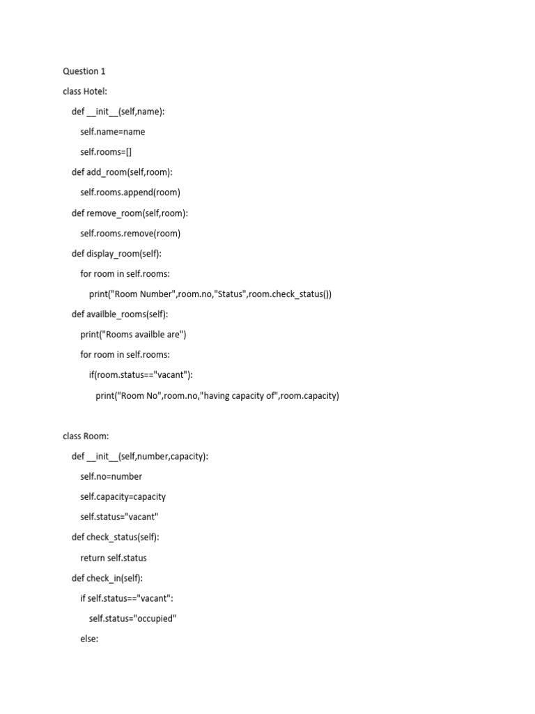 Oops Assignment2 Pdf Hotel Hospitality Industry