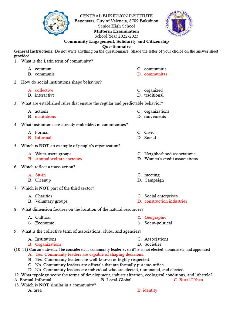 CESC Exam | PDF | Community | Institution