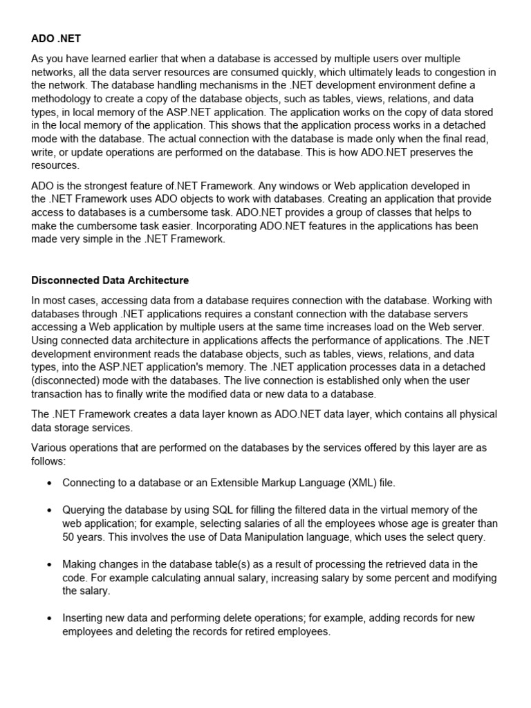 ADO | PDF | Databases | Relational Database