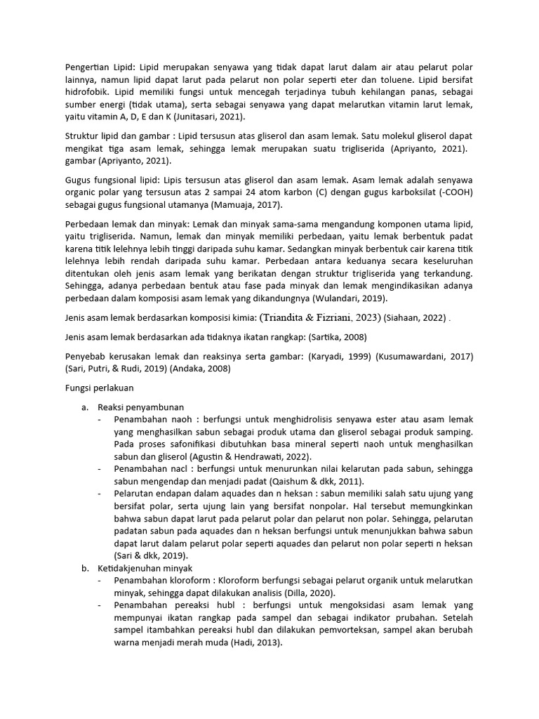 Laporan Biokimia Lipid | PDF